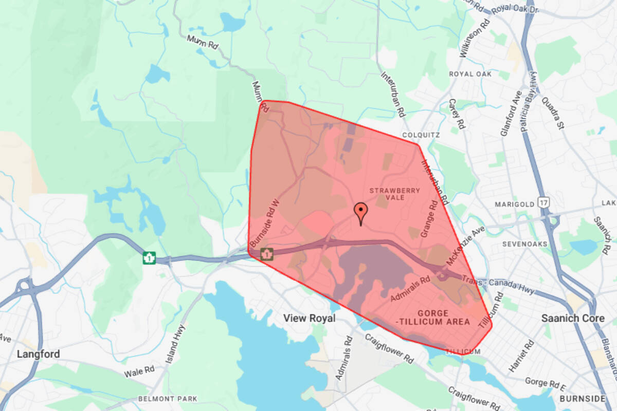 Crash downs power to nearly 2,400 Saanich, View Royal hydro customers ...